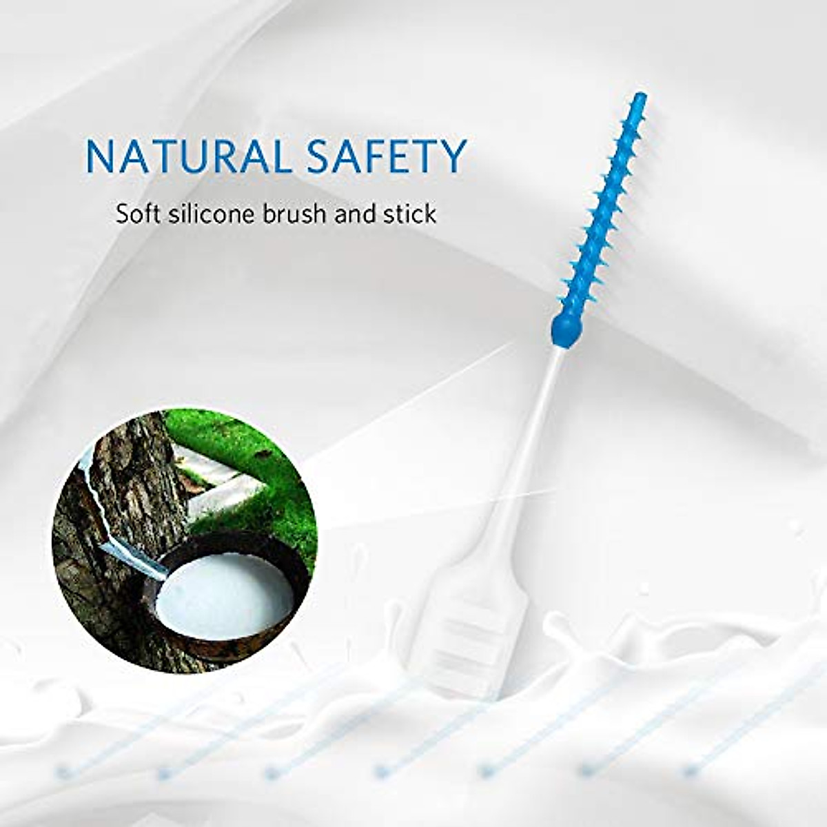 KAXMOON 400pcs Dental Picks Soft-Interdental Brush Double-Ended Toothpicks Silicone Dental Floss