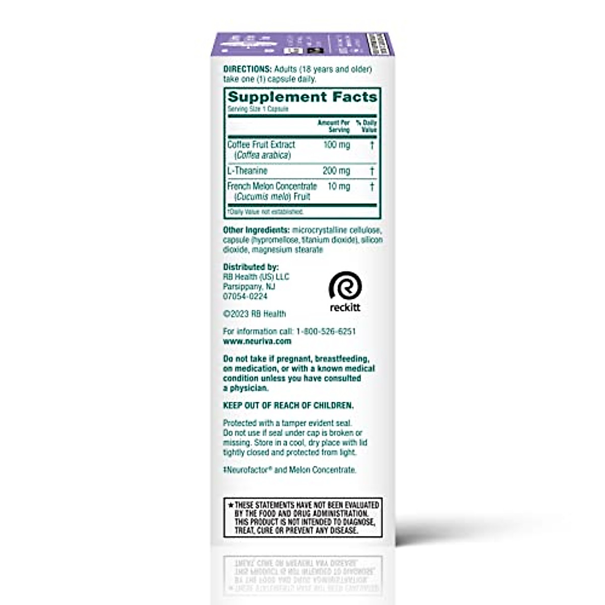 NEURIVA Destress Brain Supplement for Focus, Concentration & Accuracy with L-Theanine for Relaxation & Everyday Stress Reduction and Melon Concentrate to Help Fight Oxidative Stress, 30ct Capsules