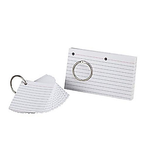 Oxford Just Flip-It Punched and Perfed Study Cards, 75 Full Size Cards or 150 Half Size Study Cards, Ruled, White (63506EE), 3 x 5 Inches