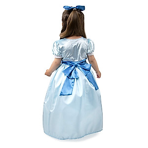 Little Adventures Wendy Dress up Costume with Hair Bow (Small) - Machine Washable Child Pretend Play and Party Dress with No Glitter