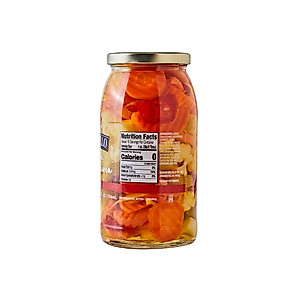 DeLallo Hot Giardiniera, 25.5 Ounce Jar 6 Pack, Spicy Hot Mixed Vegetable Condiment for Sandwiches and Burgers, 100% Cured, Gluten Free, Non-GMO, Grown in Greece