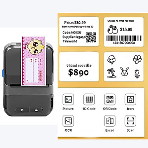 Barcode Thermal Printer Bluetooth 58mm bar Code Label Wireless Portable Handheld Thermal Label Printer 2 inch Free APP iOS Android PC
