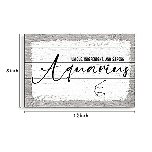 Pinetree Art Aquarius Birthday Gift Constellation Canvas Print Art Inspirational Constellation Chart Wall Decor 8" X 12" Gifts for Loved Ones (Aquarius, 8" x 12")