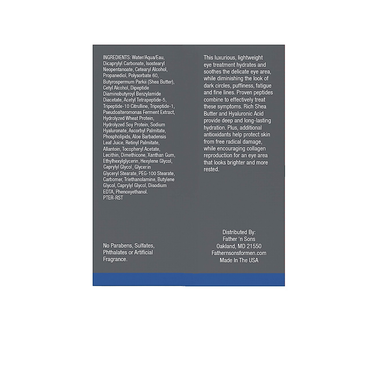 Eye Rescue Men’s Eye Cream – Anti-Aging Eye Cream for Men – Hydrating Under Eye Treatment – Total Eye – Reduces Puffiness, Dark Circles, Wrinkles – Rich in Antioxidants