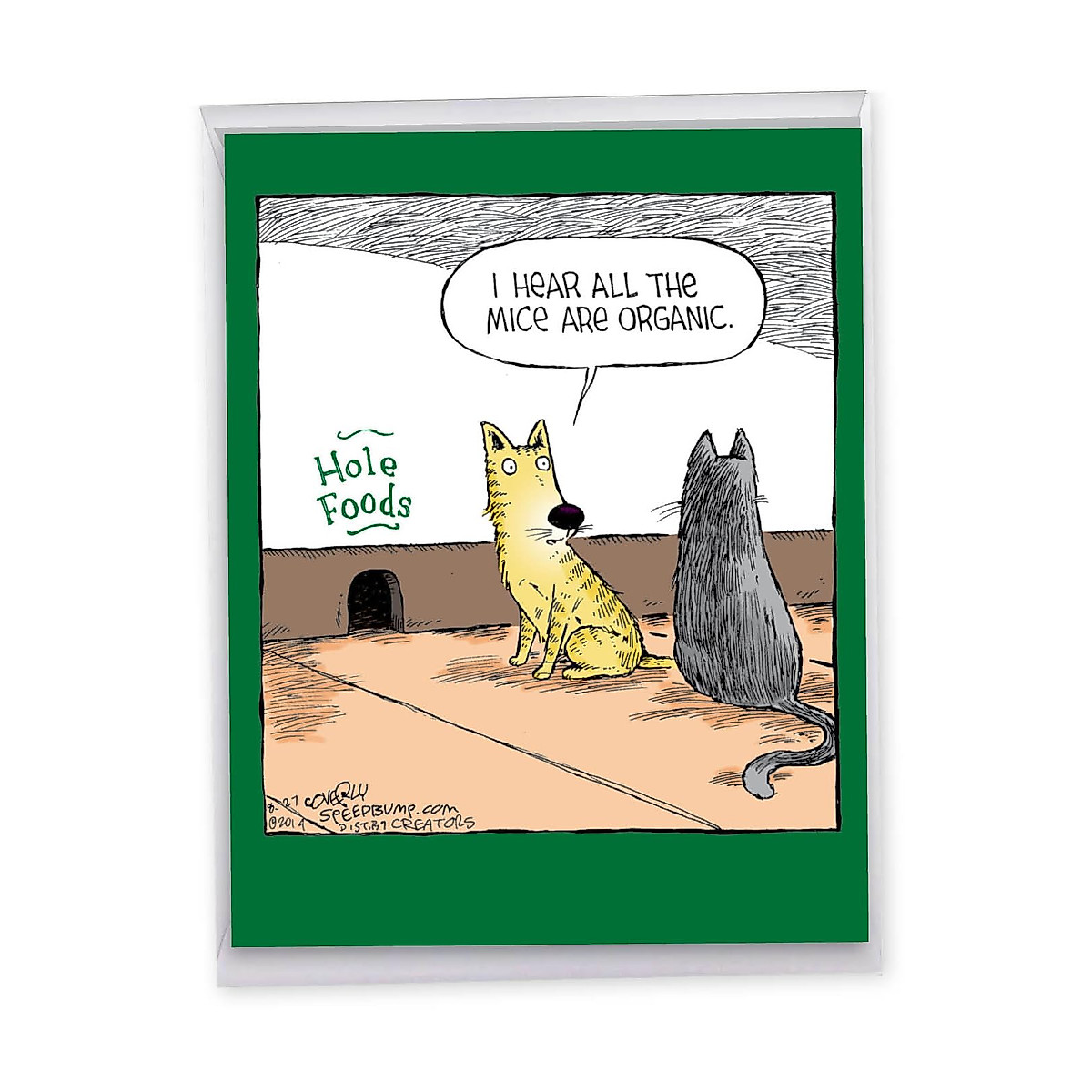 The Best Card Company - Funny Cartoon Stationery Set for Birthdays with Envelope (Letterhead 8.5 x 11 Inch) - Hole Foods J2684BDG