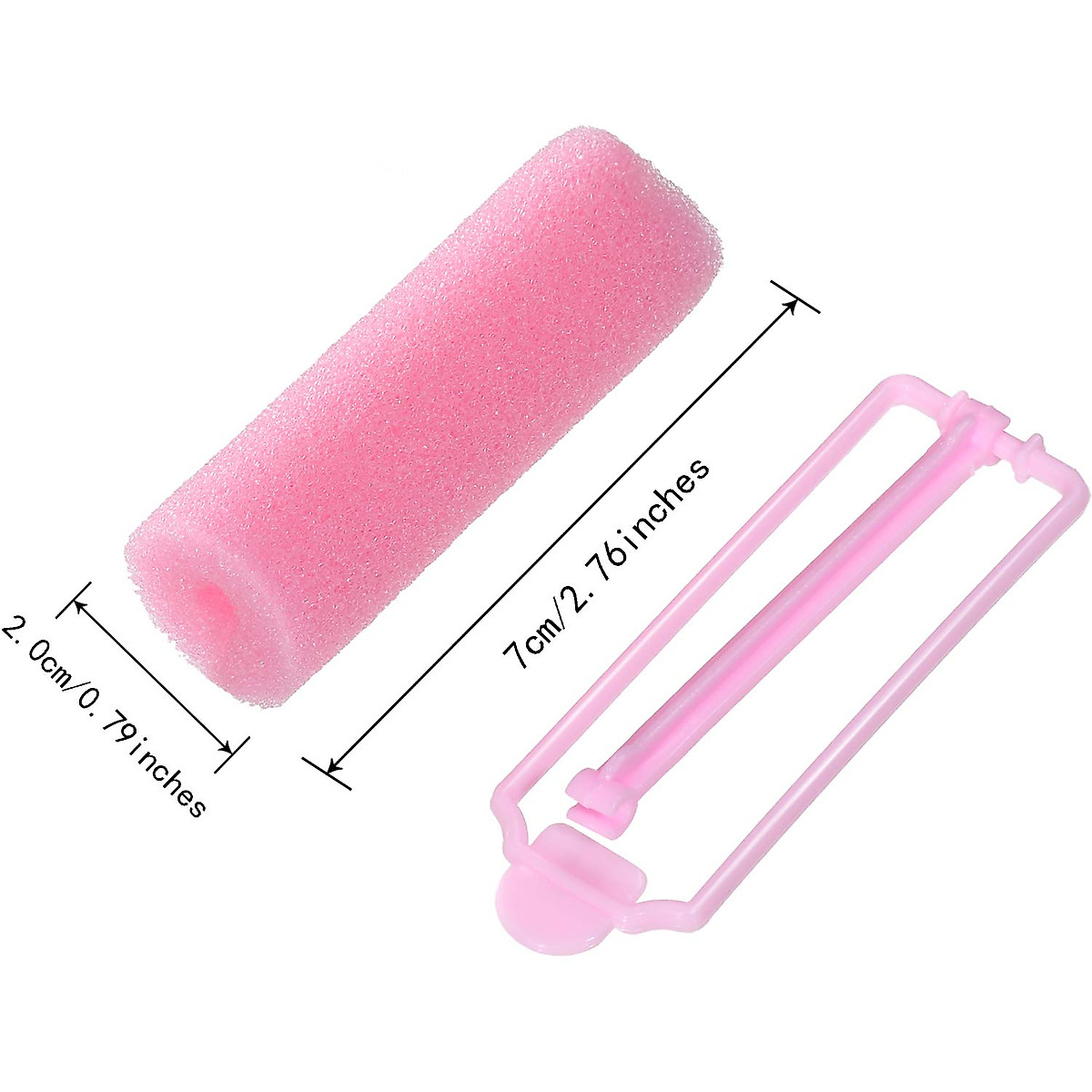 Zhehao 36 Pcs Sponge Hair Rollers Small Pink Foam heatless curls Rollers Flexible Sleeping Hairdressing Curler for Women Hair Styling(0.79 x 2.76 Inch,Pink)(0.79 x 2.76 Inch,Pink)