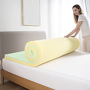 ZINUS 3 Inch Green Tea Memory Foam Mattress Topper, Pressure-Relieving Layers, CertiPUR-US Certified, Twin