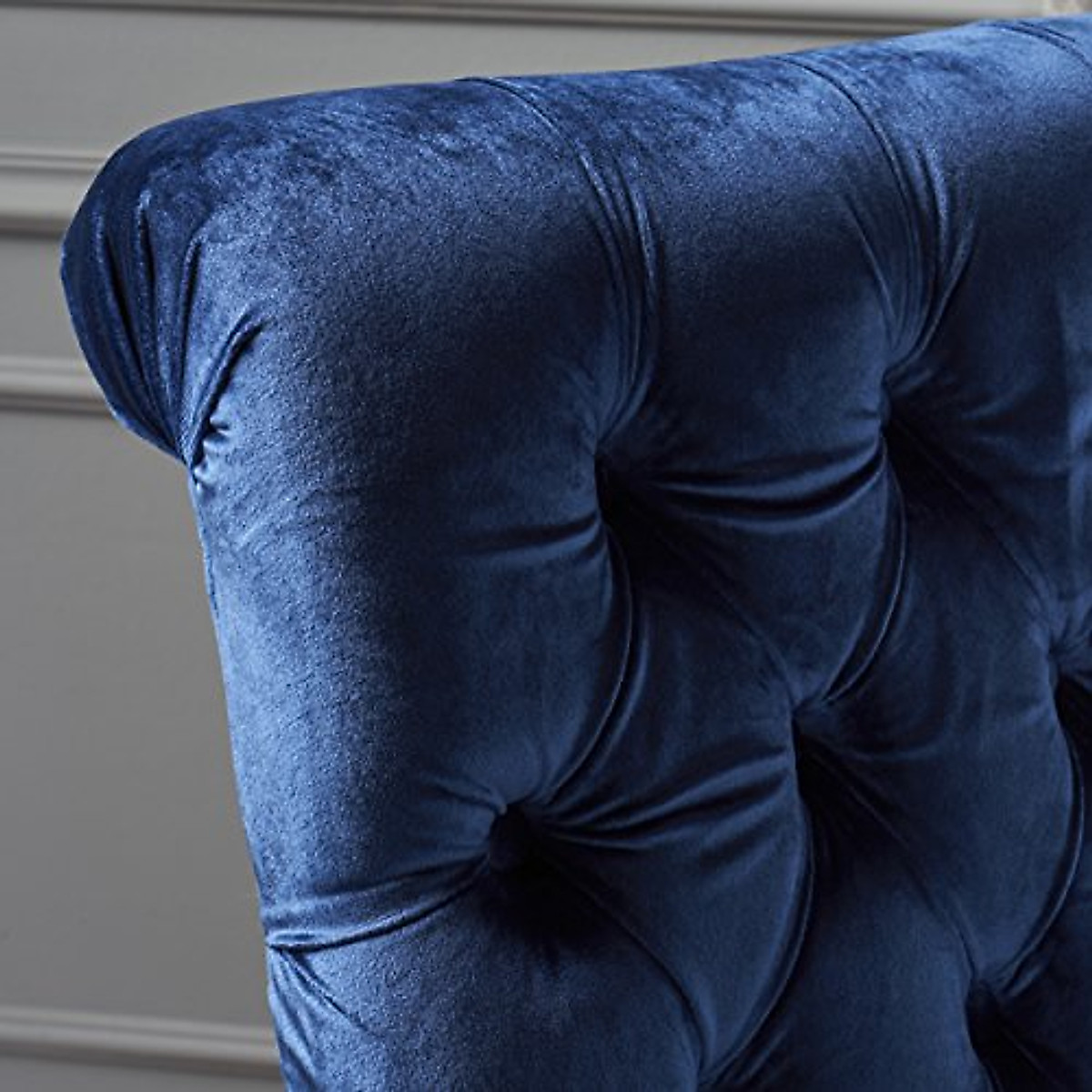 Christopher Knight Home Leorah Tall Back Tufted Velvet Dining Chairs, 2-Pcs Set, Navy Blue / Dark Brown