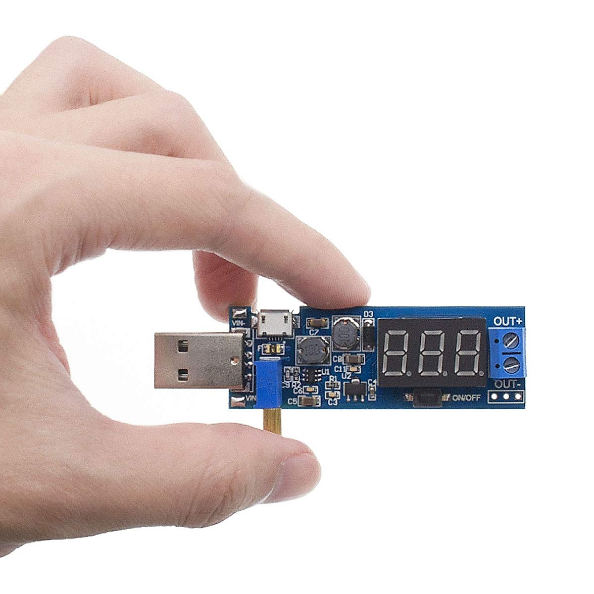 ALAMSCN 2PCS USB Buck Boost Converter Adjustable Step UP Step Down Power Supply Module Voltage Regulator DC-DC 5V to 3.3V 9V 12V 18V 24V