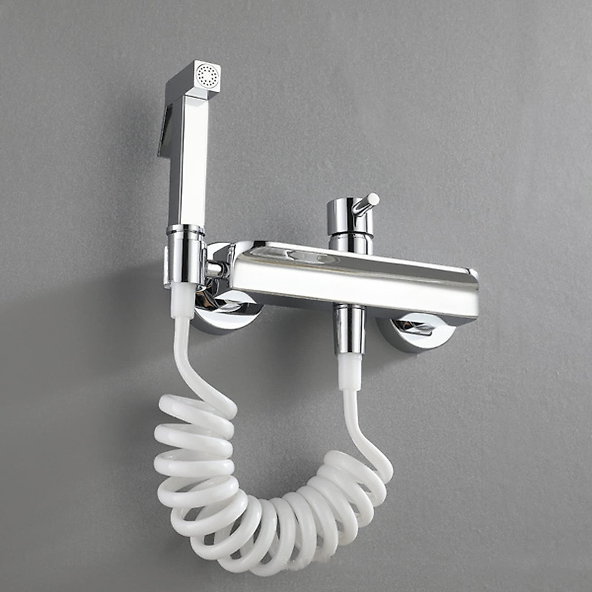 Bidet Sprayer Kit for Toilet Chrome Wall Mounted Bidet Attachment Faucet Single Handle Hot and Cold Bathroom Toilet Bidet Mixer Spray Kit,Shower Hose