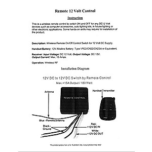 iMBAPrice 12V, 15 Amps, Heavy Duty Boat and Car Universal Remote Control Kit