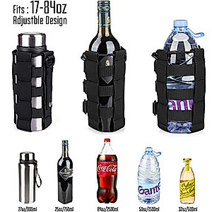 WYNEX Tactical Water Bottle Pouch of Weave Design, MOLLE Bottle Holder Kettle Pouches Hydration Carrier Bag, Adjustable H20 Bottle Holster Waist Pack for Hydro Flask, Nalgene, Contigo Bottle