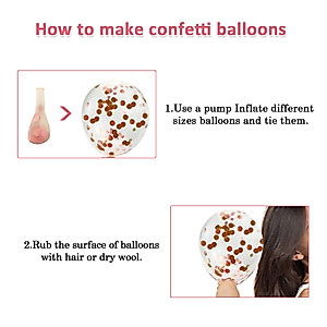 Janinus Rose Gold Balloons Garland Arch Kit- 5+12+18 Inch Rose Gold White Confetti Birthday Balloons Decorations For Women Girls Princess Engagement Wedding Birthday Party decorations