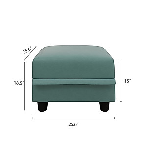 LLappuil Storage Ottoman Module Square Footrest for Modular Sectional Sofa Seat Cube, Waterproof, Anti-Scratch and Antistatic Velvet Sectional, Grey Brown