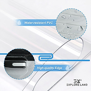 Explore Land Clear Luggage Cover Tough Protector Fits for 30-32 Inches Suitcase for Travel Airplane (PVC, XL)