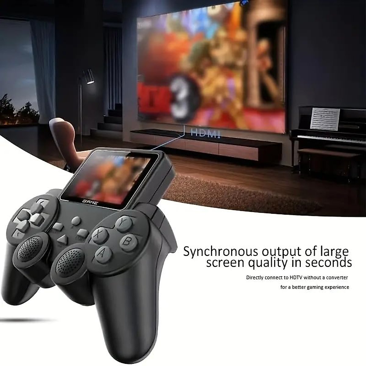 Twin-Video Retro Game Stick Handheld Game Console with 520 FC Games-Portable Video Game Console,Support for Connecting TV & Gamepad Rechargeable Arcade Gaming Player