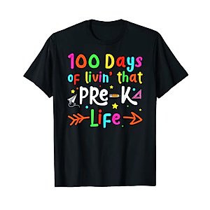 Living 100 Days Of School Pre K Life Teachers Boys Girls T-Shirt