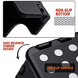 Korpai 13" Folding Step Stool for Adults and Kids Holds Up to 300 lbs,Non-Slip Folding Stools with Portable Handle, Compact Plastic Foldable Step Stool for Bathroom,Bedroom, Kitchen,Black,1PC