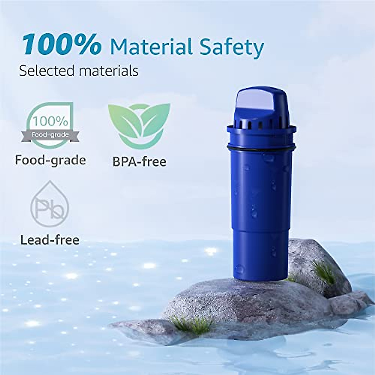 AQUA CREST Replacement for Pur® Pitcher Water Filter, CRF950Z, PPF951K, CR-1100C, PPT700W, CR-6000C, PPT711W, PPT711, PPT710W and More Pur® Pitchers and Dispensers, NSF Certified, AQK-CF10A (6 Packs)