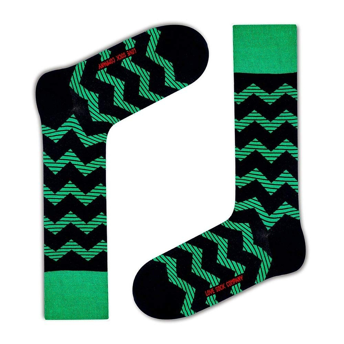 Love Sock Company Groomsmen socks for weddings Zig Zag (Navy, 1)