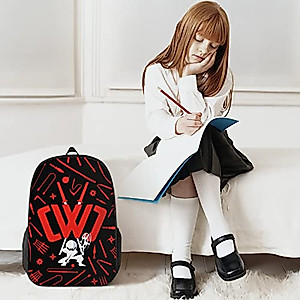 EZAQOXW 3 Pcs Durable Backpack Set, Lightweight Daypack with Portable Lunch Bag And Pencil Case Pouch For Boys Girls Adults Primary Junior High