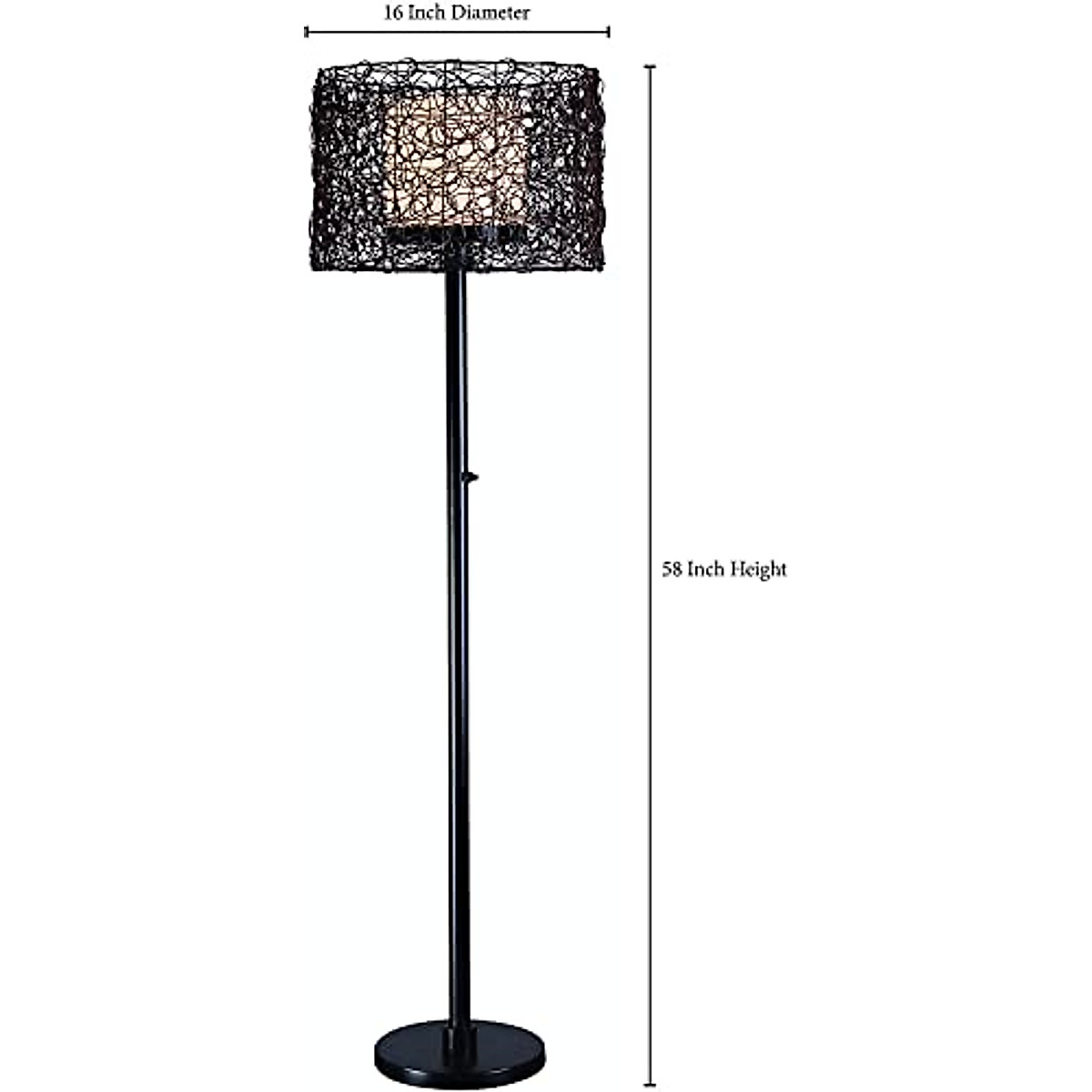 Kenroy Home 32220BRZ Tanglewood Standing Outdoor Floor Lamp, Bronze