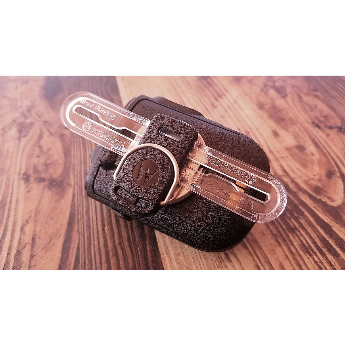 Mic+Tight The Police Mic Clip Tactical Portable Radio Mic Clip for Uniforms or Bullet-Proof Vest Carriers | Clear