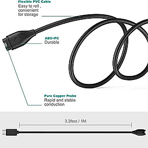 USB C Charger Cable Compatible with Garmin Fenix 6 6S 6X Pro, Fenix 5 5S 5X Plus, Replacement USB C Data Sync Charger Cable Wire for Forerunner 745 935 945 45 45S 245, Approach S60 X10 Vivoactive 3