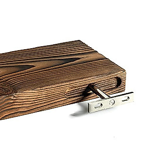 Mark One Home Goods Rustic Farmhouse 3 Tier Justified Floating Wood Shelf - Floating Wall Shelves (Set of 3), Hardware and Fasteners Included (Walnut, 24")