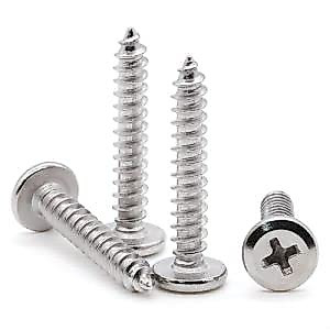 Glvaner M4 x 16mm (100 pcs) Stainless Steel Flat Round Head Phillips Drive Self Tapping Screws, 304 Stainless Steel 18-8, Sheet Metal Screws, Wood Screws
