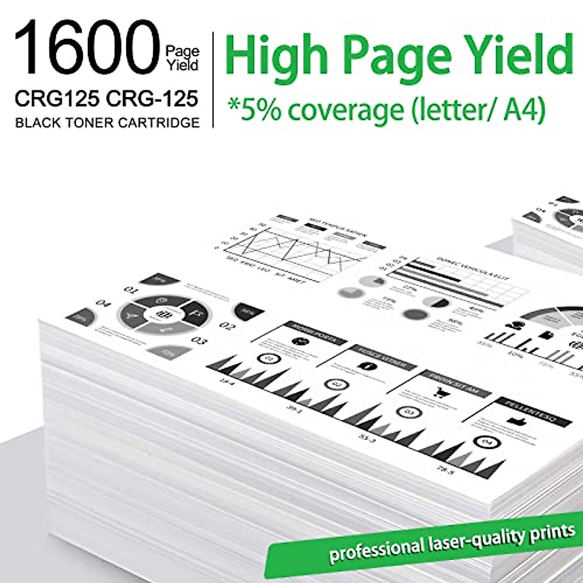 greencycle 10 Pack Compatible for Canon 125 3484B001AA Cartridge 125 CRG 125 C125 Black Toner Cartridge for ImageClass LBP6000 LBP6030w MF3010 Laser Printer