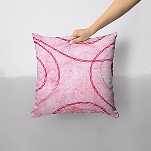 iiRov Pink Chain Stitch - Custom Decorative Home Decor Indoor or Outdoor Throw Pillow Cover Plus Cushion Set for Sofa, Bed or Couch (Pillow CASE Cover Plus Cushion)