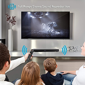 Pyle Surround Sound TV Sound Bar - Bluetooth Compatible Wireless Soundbar For TV w/ Built in Subwoofer Speaker - Television Sound Bar System w/ LCD/Optical Audio/RCA/AUX/USB/Coaxial PSBV620BT