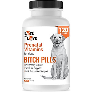 Bitch Pills | Dog Prenatal Vitamins | Prenatal Vitamins for Dogs | Prenatal for Dogs | Thomas Pet Earlier | 120 Tablets