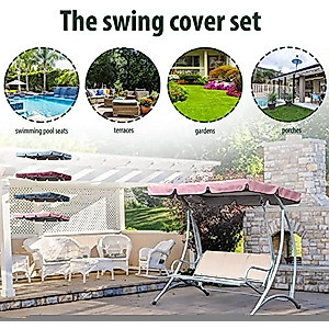 KFJZGZZ Swing Top Cover Universal Garden Swing Seat Canopy Replacement,Waterproof Patio Hammock Cover,Swing Chair Top Cover Roof Sun Shade Sun Lounger for Outdoor(Cover Only)