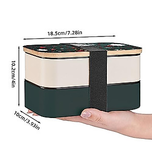 Round Ball Christmas Tree Adult Lunch Box, Bento Box, With Cutlery Set Of 3, 2 Compartments, Rectangular, Lunch Box For Adults