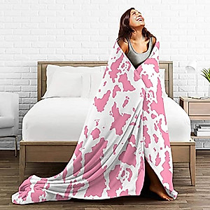 Pink Cow Print Blanket Comfort Cow Print Stuff Warm Pink Cow Print Throw Blankets Soft Stuff Decor Gifts for Girls Women