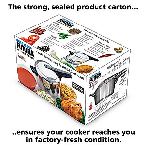 Hawkins-Futura F-56 Futura Induction Compatible Pressure Cooker, 5.5-Liter, Stainless Steel