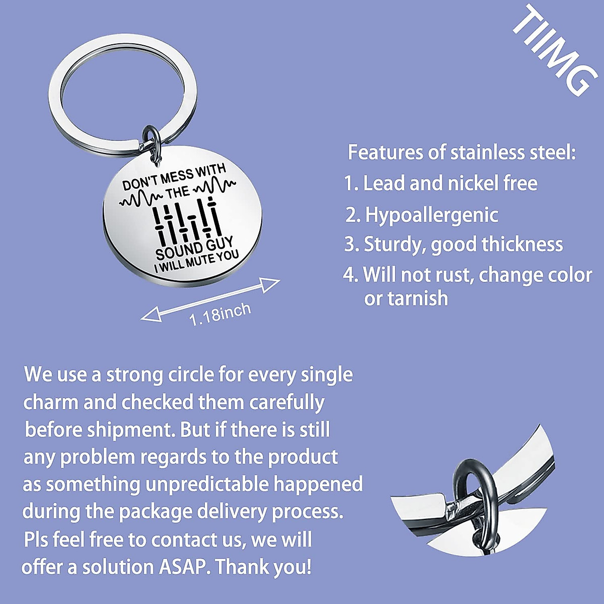 TIIMG Don't Mess With The Sound Guy I Will Mute You Keychain Sound Engineer Gift Audio Engineer Gift Music Producer Gift (DON'T MESS US)