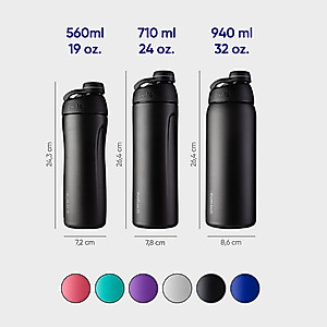 Owala Twist Stainless Steel Drinking Bottle with Screw Cap, 560 ml, Smooshed Blueberry