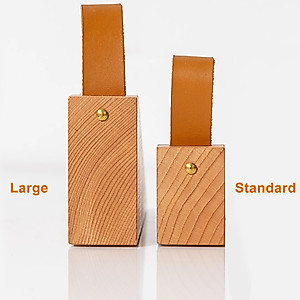 Large Wood Door Stopper, Solid Wooden Non-Slip Door Wedge, Sturdy and Durable Door Stop Wedges, Fit for Door Bottom Seam (0.2" - 2") Large 2 Pack