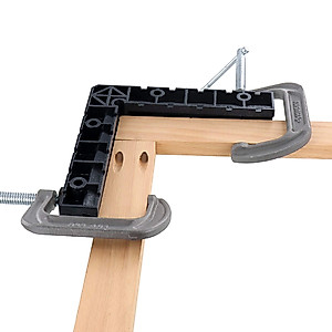 Milescraft 4011 8" ClampSquares - 90 Degree Corner Clamp, Positioning/Assembly Squares for Pictures Frames, Boxes, Etc Black