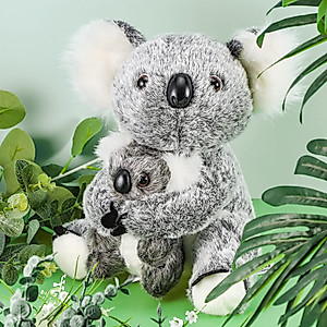 Skylety Stuffed Animal Koala Bear 2 Pieces Mum Koala Hold Little Koala Plush Toy Soft Koala Stuffed Animal Doll, 10.63 Inches and 5.12 inches