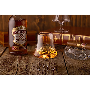 LUXBE - Bourbon Whiskey Brandy Crystal Glasses Goblet Snifter, Set of 4 - Handcrafted LeadFree Glass - Great for Spirits Drinks - Scotch Cognac - 8.5oz - 250ml