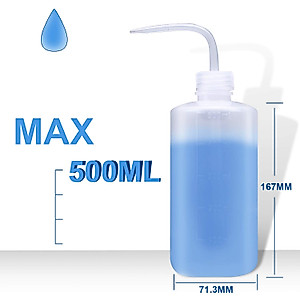 Young4us Wash bottle, 3 Pack LDPE Squeeze Bottles, Safe Plastic Low Density Polyethylene Watering Bottle Tattoo Wash Bottle with Narrow Mouth, for Chemistry, Industry, Lab & Gardening, 500, 250,150ml