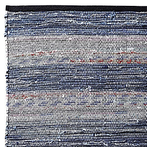 100% Cotton Rag Rug 24x36 - Multicolor Denim Chindi Rug - Hand Woven & Reversible for Living Room Kitchen Entryway Rug - Multi Color