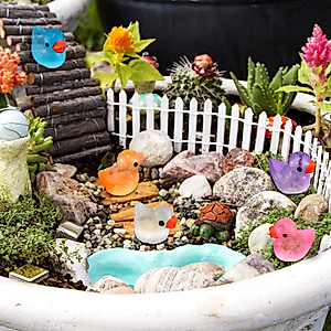 Queekay 50 Pcs Mini Resin Ducks Luminous Tiny Ducks Miniature Duck Glow in The Dark Ornament for Dollhouse Garden Decoration DIY Craft Micro Landscape Aquarium Party Decor