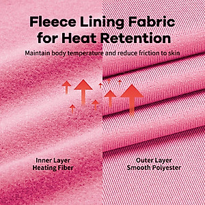 MANCYFIT Thermal Pants for Women Fleece Lined Leggings Underwear Soft Bottoms Pink Medium