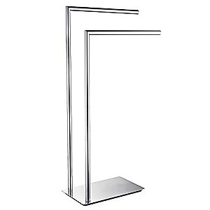 LANGPAI Freestanding Double Towel Racks Bathroom Accessories Towel Holder Stand on Floor Brass Chrome