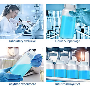 Hoolerry 20 Pcs Plastic Sample Bottles 16oz/ 500ml Laboratory Grade Polypropylene Wide Mouth Reagent Bottles Clear Liquids Storage Bottles with Lids Leak Proof Containers for Lab Classroom